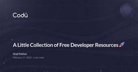 A Little Collection Of Free Developer Resources 🚀 By Niall Maher Codú