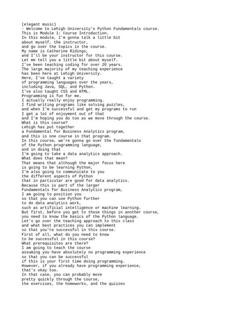 Python100 Mod1 Course Introduction V2 En Pdf Computer Programming Python Programming