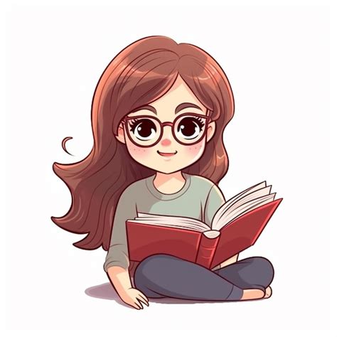 Premium Photo A Girl Sitting On The Floor Reading A Book Generative Ai