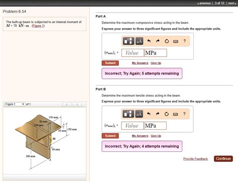 solved previous 3 of 12 inext problem 6 54 part a the built up beam is