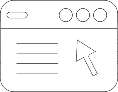 Cursor Arrow On Web Page Icon In Thin Line Art Vector Art At Vecteezy