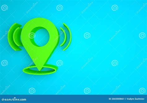 Green Map Pin Icon Isolated On Blue Background Navigation Pointer