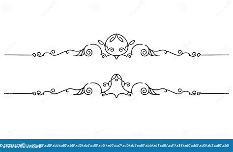Black And White Set Of Delimiters For Text Stock Vector Illustration Of Calligraphy