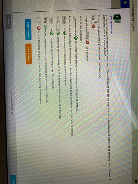 excel structured activity open spreadsheet a