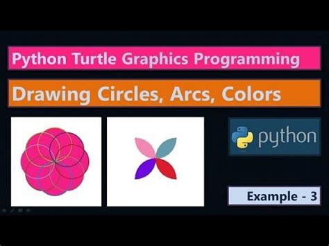 Python Turtle Graphics Program Example Circle Arcs Random Color Fill Turtle Graphics