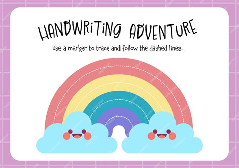 Premium Vector Cute Handwriting Practice Tracing Worksheet Printable