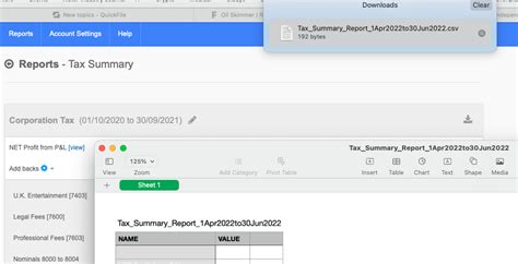 Reports Tax Summary Title Error Bug Solved Quickfile