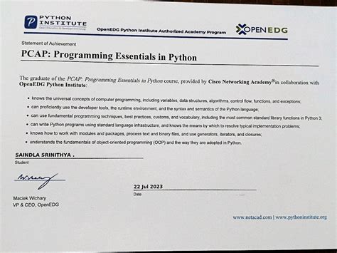 Srinithya Sridhar On Linkedin Pythonprogramming Pcapcertification Cisco Python Programming