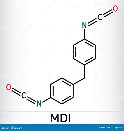 Methylene Diphenyl Diisocyanate Skeletal Chemical Formula Vector Stock Vector Illustration