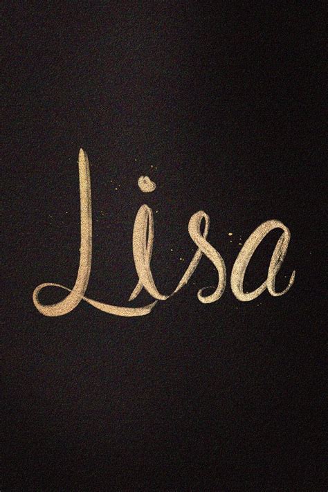 Gold Sparkling Lisa Name Cursive Free Photo Rawpixel