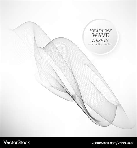Abstract Smooth Gray Wave Curve Flow Grey Vector Image