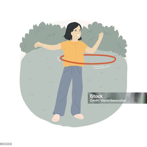 Hulahooping Isolated Cartoon Vector Illustration Stock Illustration Download Image Now