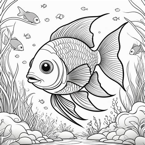 Drawing Fish Coloring Page Images Free Download On Freepik