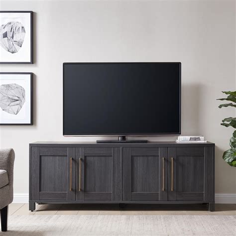 Evelynandzoe Chabot Rectangular Tv Stand For Tvs Up To 75 Charcoal