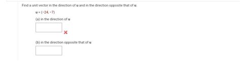 Solved Find A Unit Vector In The Direction Of U And In The Chegg