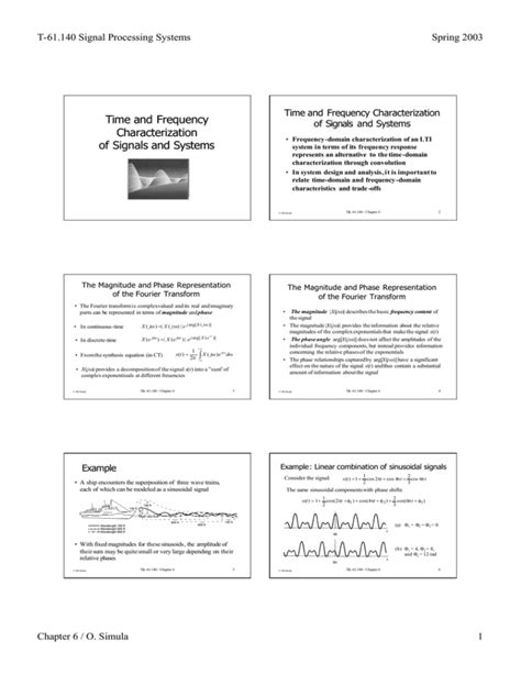 Signal Processing Time And Frequency Characterization