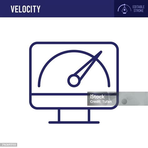 Velocity Icon 속도 아이콘 얇은 선 벡터입니다 픽셀 퍼펙트 편집 가능한 획 성능 메트릭 속도 분석 및 데이터