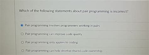 Solved Which Of The Following Statements About Pair