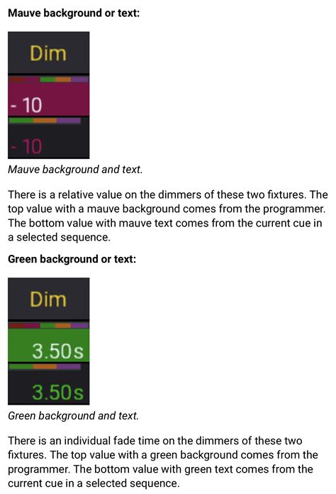 Clarify Use Of User Interface Colors In Fixture Sheets Grandma3 Software Ma Lighting Forum
