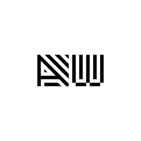 Aw 모노그램 로고 디자인 문자 텍스트 이름 기호 흑백 로고타입 알파벳 문자 단순 로고 프리미엄 벡터