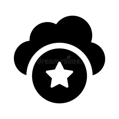 Star With Cloud Depicting Vector Of Favorite Cloud Stock Vector