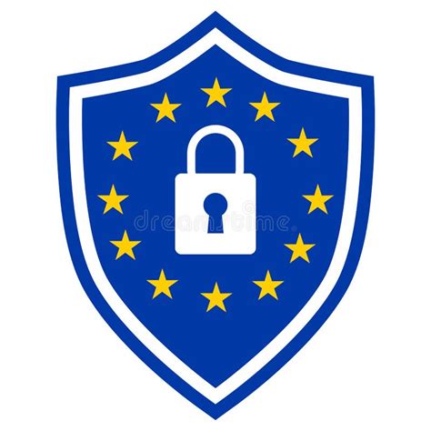 Gdpr General Data Protection Regulation Shield Icon With Padlock Stock Vector Illustration