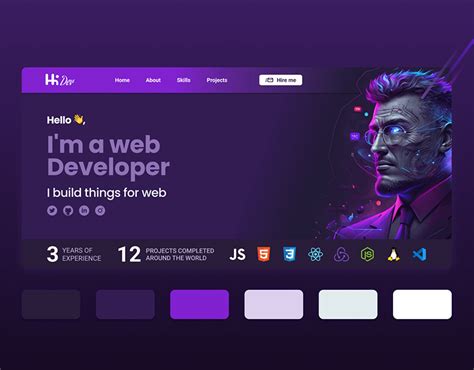Hi Dev Web Developer Portfolio Landing Page Behance