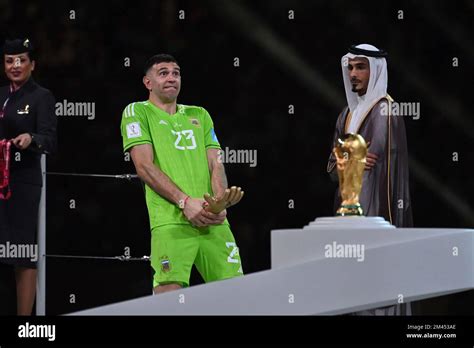 Lusail Qatar 18 12 2022 Award Ceremony Goalkeeper Martinez Emiliano