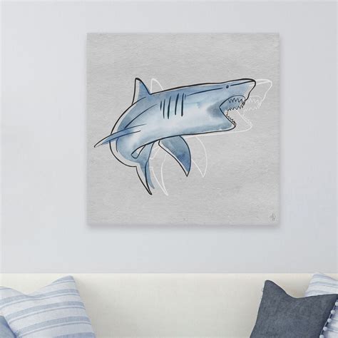Isabelle And Max™ Christner Shark Print On Wrapped Canvas Wayfair