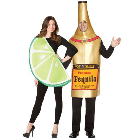 Tequila Bottle And Lime Slice Adult Couple Costume Abracadabranyc