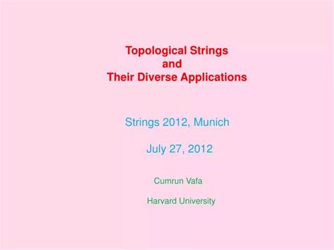 Ppt Topological Strings And Their Diverse Applications Powerpoint Presentation Id1482255