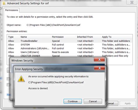 cannot remove inherited permissions in windows 7 super user