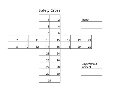 Safety Cross Template In Excel