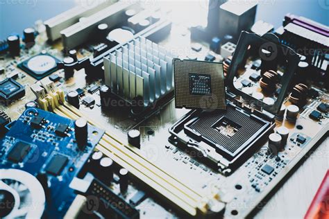 Selective Focus Computer Chip On Socket Chipset On Electronic Circuit