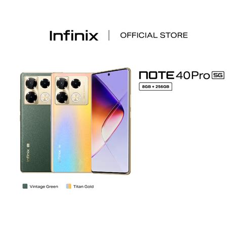 Infinix Note 40 Pro 5G Smartphone 256GB 8GB 5000mAh Battery 108MP Dimensity 7020 Shopee