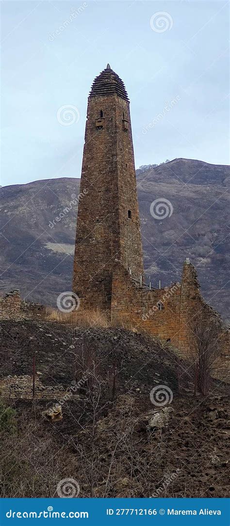Preserved Tower Of The Xii Century In The Village Of Motsaroy In The