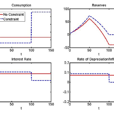 Comparison Between The Constrained And The Unconstrained Economies