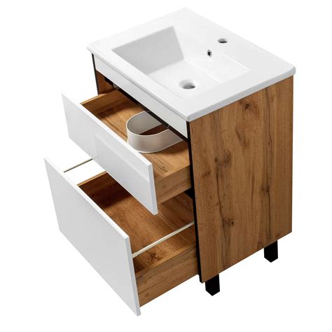 ᐉ Тумба підлогова Юввіс Сицилія з умивальником Trio 85 см Дуб тахо • Краща ціна в Києві Україні