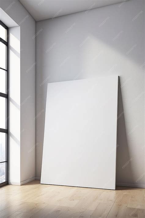 Alphanumeric Code Wall Mockup With Blank White Canvas Premium Ai