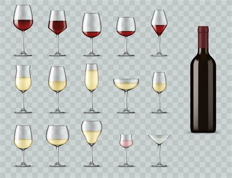 Types Of Wine Glasses Isolated 3d Vector Icons Set 24395444 Vector Art At Vecteezy