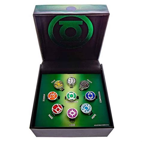 Dc Comics Green Lantern Emotional Spectrum Ring Set Toys And