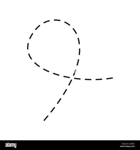 Line Dotted Curve Route Traffic Element Dots Linear Path Vector Isolated On White Stock