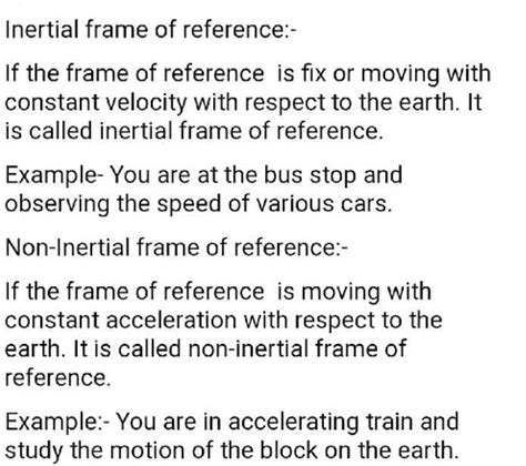 Difference Between Inertial And Non Inertial Frame EduRev NEET Question