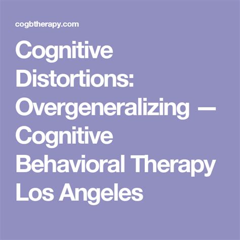 Understanding Overgeneralizing Cognitive Distortions