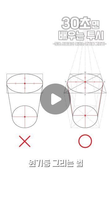 Lee Sangjun On Instagram 많은 사람이 틀리는 원기둥 그리는 법 이렇게 그리는 분이 있다면 수정하식 바랍니다 투시레시피가 “30초투시 30초면