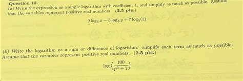 Solved Question A Write The Expression As A Single Chegg