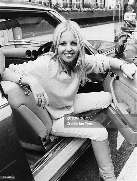 Portrait Of Actress Sally Thomsett Sitting In Her New Mercedes Car