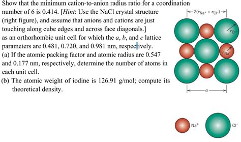Solved Show That The Minimum Cation To Anion Radius Ratio