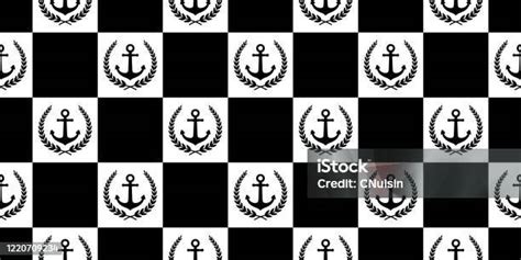 앵커 원활한 패턴 월계관 벡터 보트 해적 투구 해상 해상 바다 바다 확인 반복 벽지 스카프 고립 타일 배경 그림 디자인 골동품에 대한 스톡 벡터 아트 및 기타 이미지