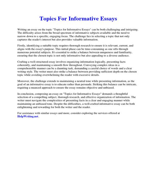 Topics For Informative Essays Pdf Essays Poetry
